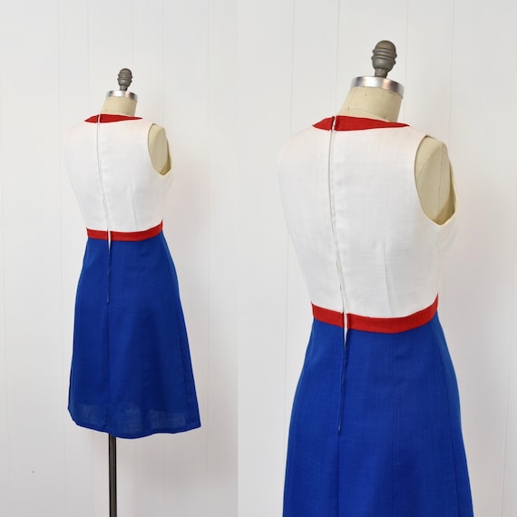1960s Patriotic Red White & Blue Color Block Nautical… - Gem