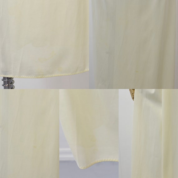 1960s/1970s Light Yellow Pastel Nylon Floral Lace Bou… - Gem