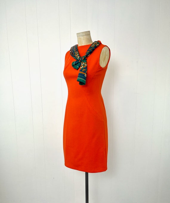 1960s Orange Chevron Mod Removable Scarf Mad Men Groo… - Gem