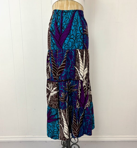 1970s Hawaiian Colorful Purple Blue Floral Botanical … - Gem