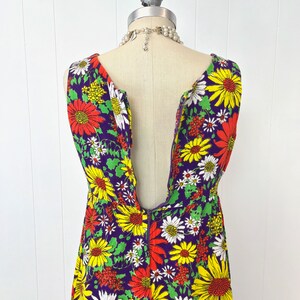 1960s/1970s Daisy Flower Power Floral Print Purple Boho Hippie Maxi ...