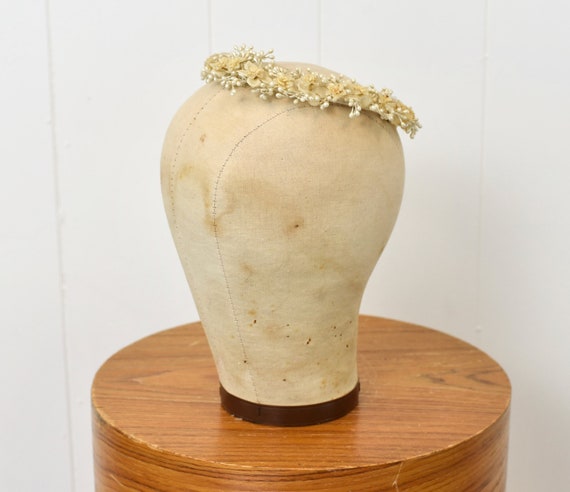 1930s Ivory Wax Flower Bridal Wedding Crown Tiara Hea… - Gem