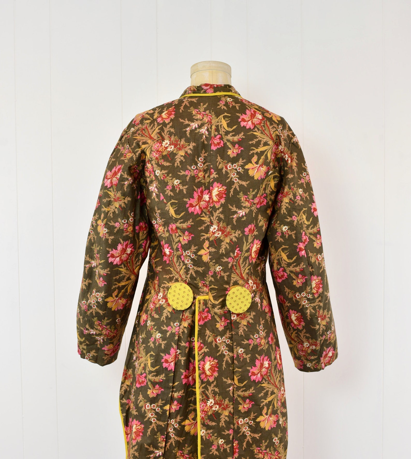 1920s Victorian Antique Style Handmade Costume Floral Calico Tuxedo ...