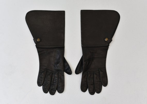 1970s/1980s Black Leather Fiocchi Italy Snaps Riding … - Gem