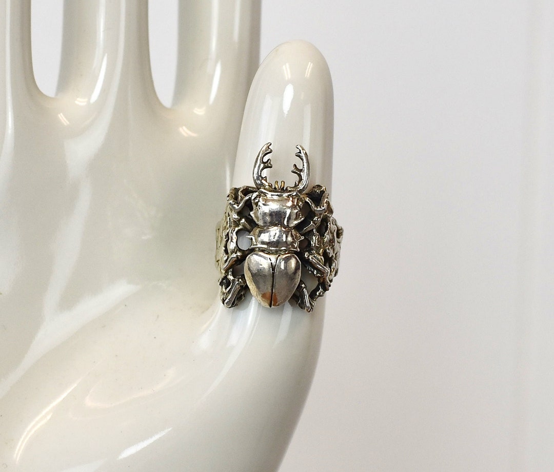 Vintage Early 2000s Stag Beetle Insect Sterling Silver Ring - Etsy