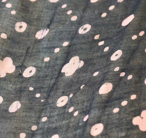 1970s Phyllis Sues Black & Tan Batik Sheer Dress - Gem