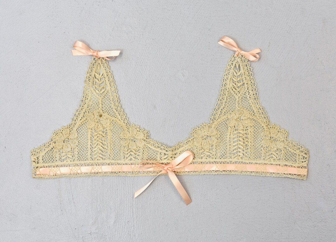 Antique 1900s Edwardian Lace Ribbon Bralette Bra Top Lingerie - Etsy