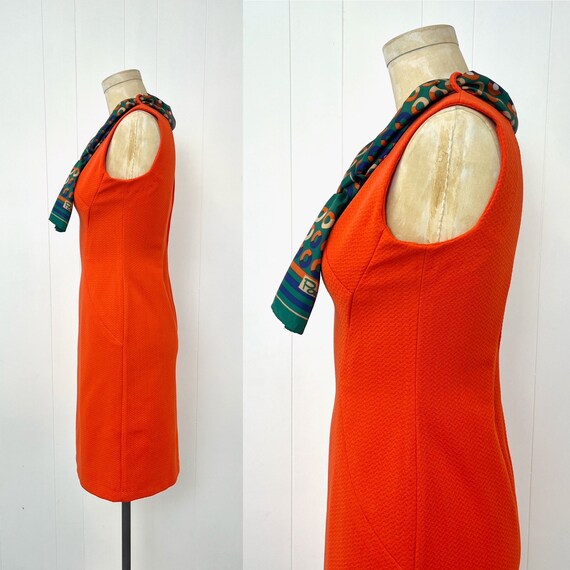 1960s Orange Chevron Mod Removable Scarf Mad Men Groo… - Gem