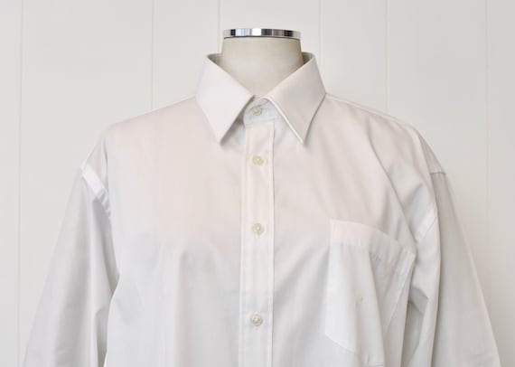 1980s Yves Saint Laurent White Button Down Long Sleeve 1980s Yves Saint Laurent White Button Down Long Sleeve