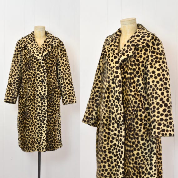 1960s/1970s Cheetah Leopard Animal Print Faux Fur Saf… - Gem