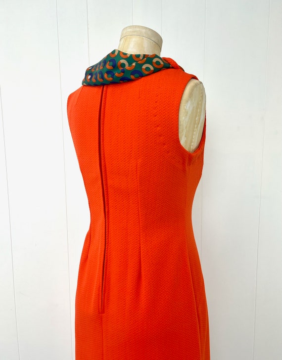 1960s Orange Chevron Mod Removable Scarf Mad Men Groo… - Gem