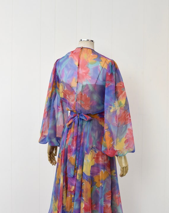 1970s/1980s David Morris Watercolor Floral Print Shee… - Gem
