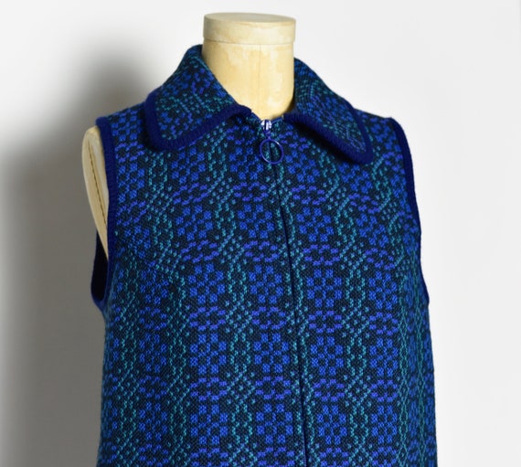 1970s Blue Tapestry Welsh Woolens 3 Piece Set - Gem