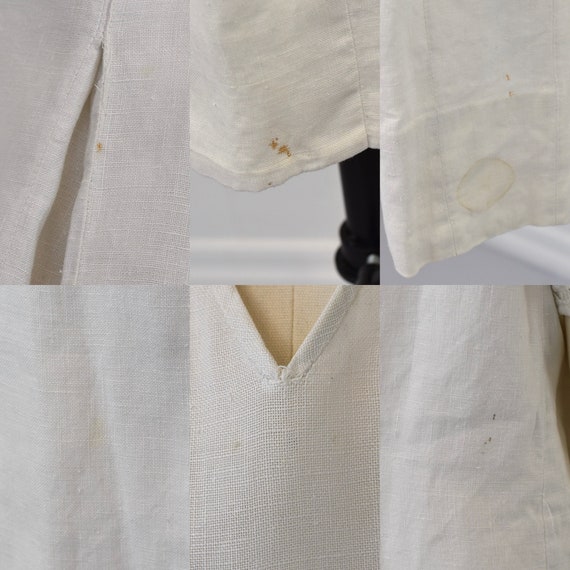 Antique 1920s White Linen Crochet Lace Butterfly Flap… - Gem