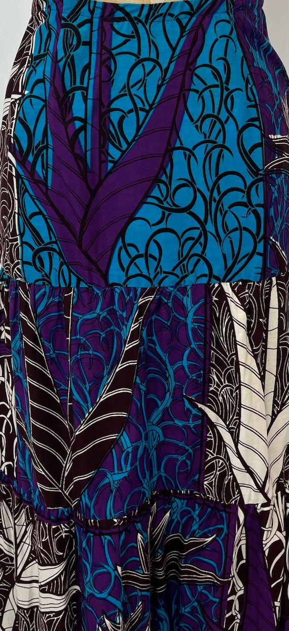 1970s Hawaiian Colorful Purple Blue Floral Botanical … - Gem