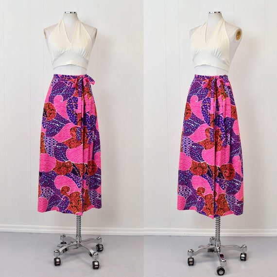 1960s/1970s Psychedelic Pink Purple Hawaiian Tiki Max… - Gem