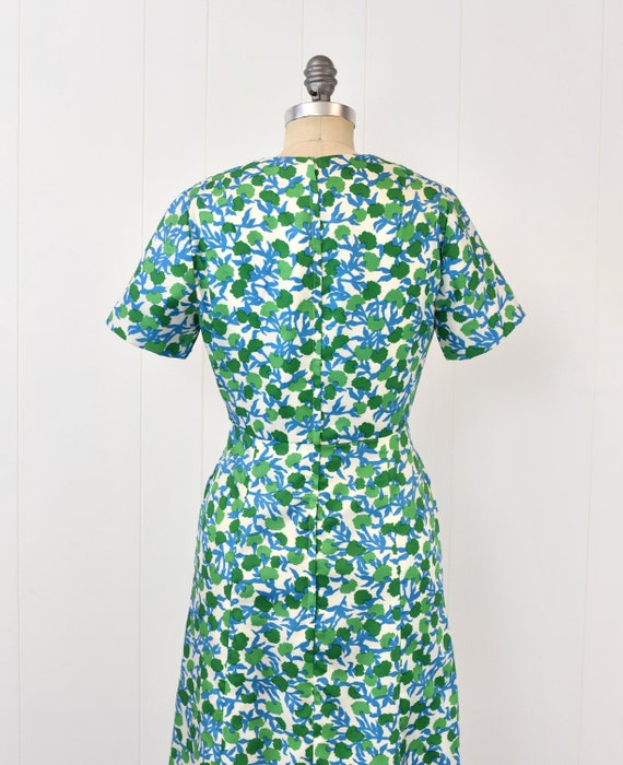1960s Floral Green Blue Mod Summer Irwin's Florida Da… - Gem