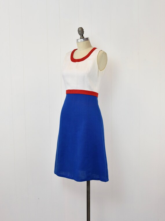 1960s Patriotic Red White & Blue Color Block Nautical… - Gem