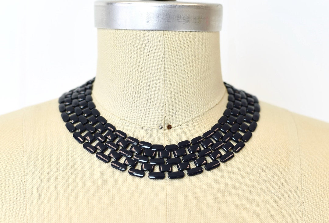 1980s Napier Navy Blue Chain Link Necklace - Etsy