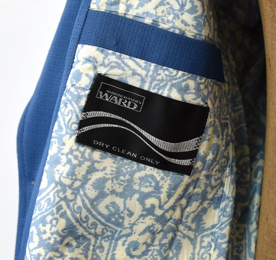 1970s Blue Montgomery Ward Mens Suit Jacket Blazer - Gem