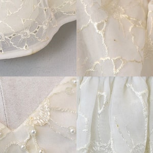 1980s White Pearl Beaded Sequin Floral Lace Puff Sleeve Bridal - Etsy