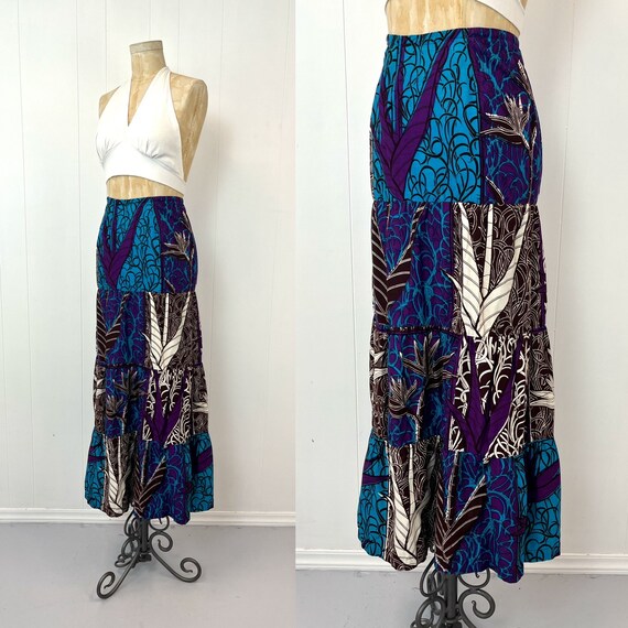 1970s Hawaiian Colorful Purple Blue Floral Botanical … - Gem