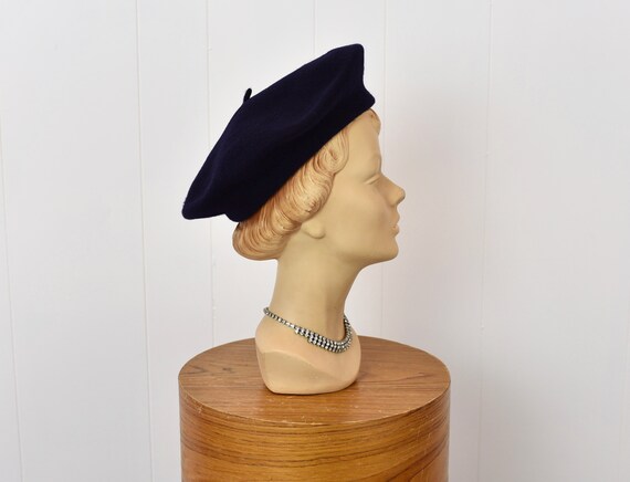 1980s Normandy Ultrabasque Navy Blue Beret Hat - Gem
