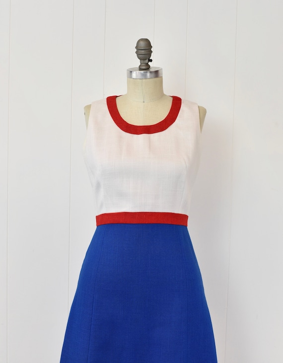 1960s Patriotic Red White & Blue Color Block Nautical… - Gem