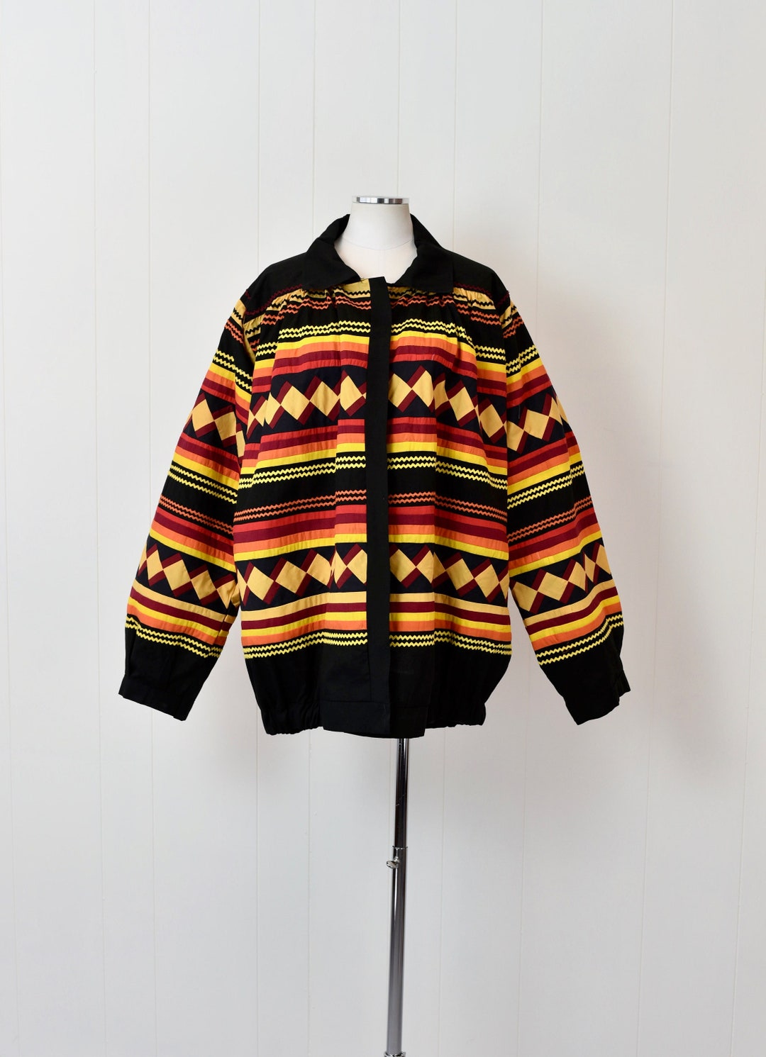 RARE 1970s/1980s Seminole Native American Black Patchwork Jacket - Etsy