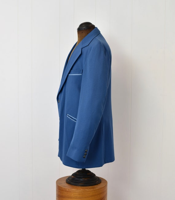 1970s Blue Montgomery Ward Mens Suit Jacket Blazer - Gem