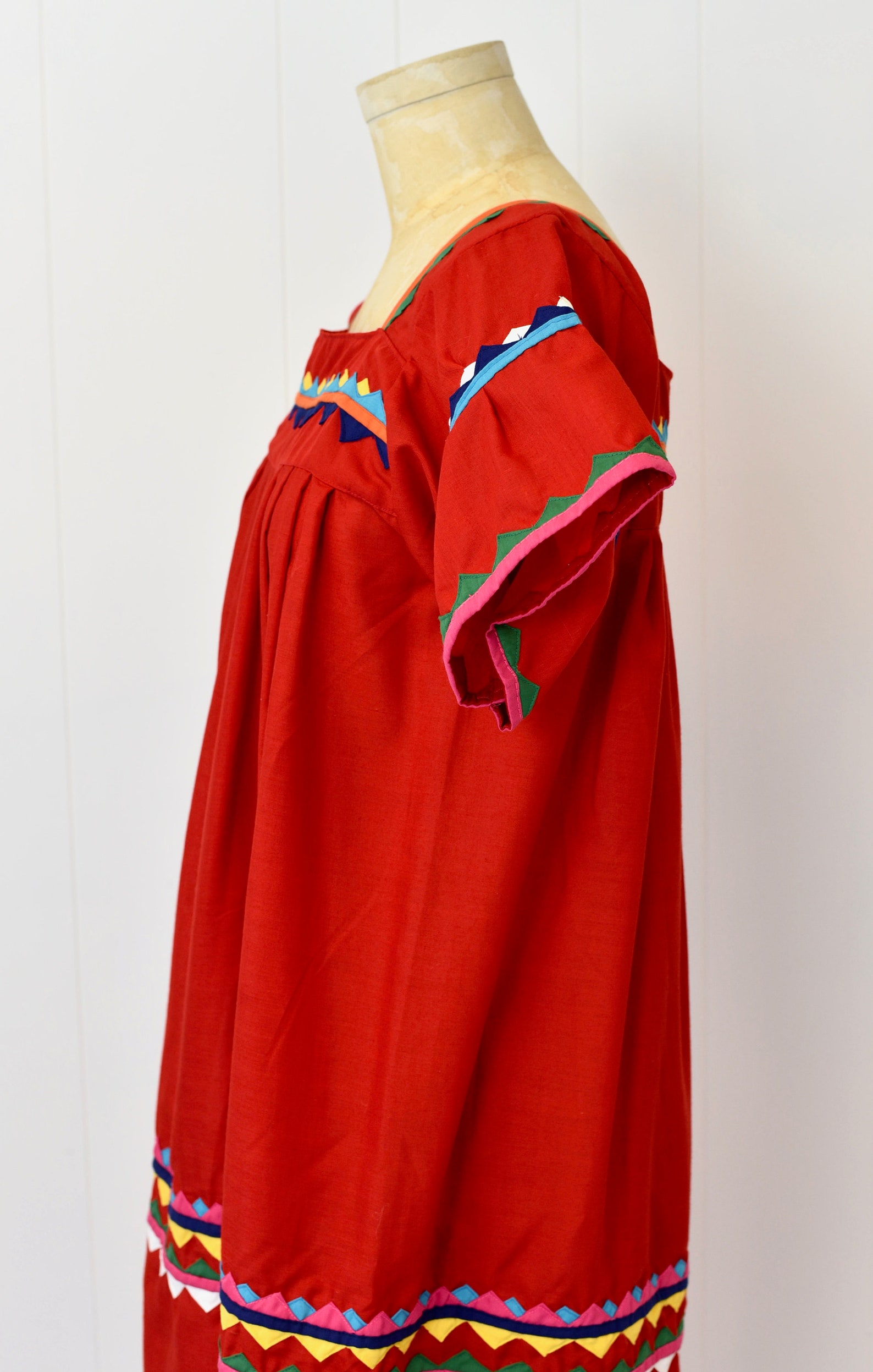 RARE 1970s Seminole Native American Red Patchwork Maxi Dress - Etsy