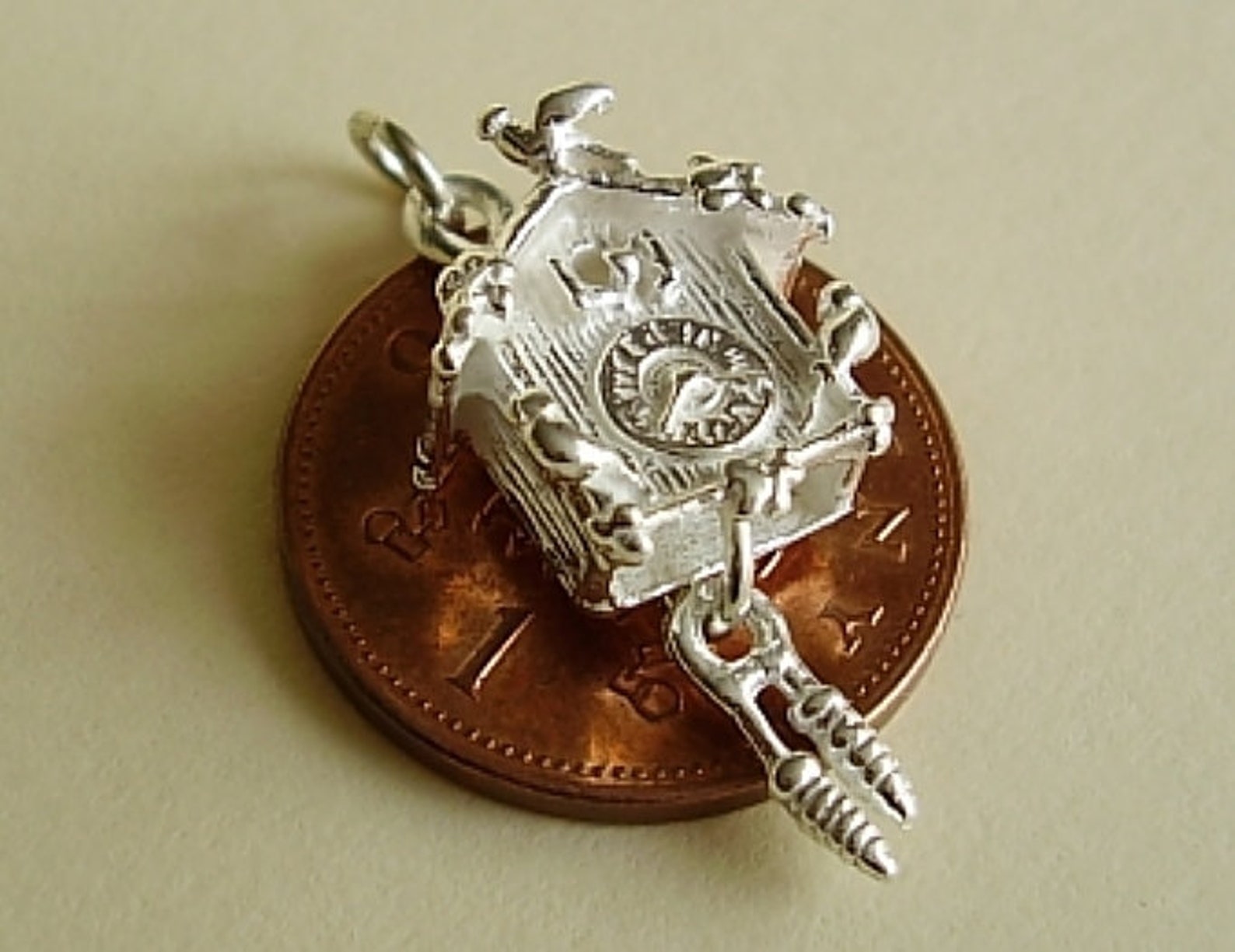Sterling Silver Cuckoo Clock Charm - Etsy