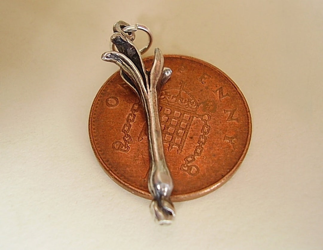 Sterling Silver Leek Charm - Etsy