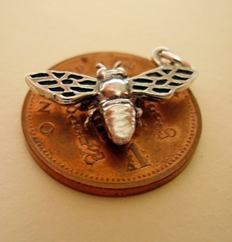 Sterling Silver Bee Charm - Etsy