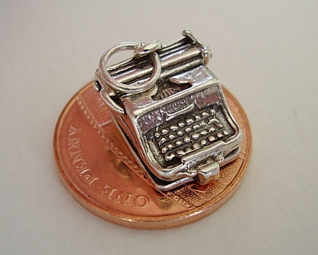 Sterling Silver Opening Typewriter Letter Charm Charms - Etsy
