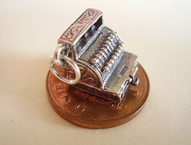 Sterling Silver Cash Register Till Opening Charm | Etsy