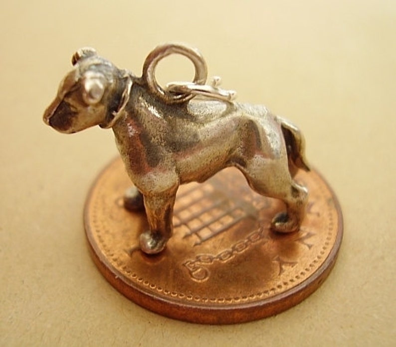 Sterling Silver Staffordshire Bull Terrier Charm - Etsy