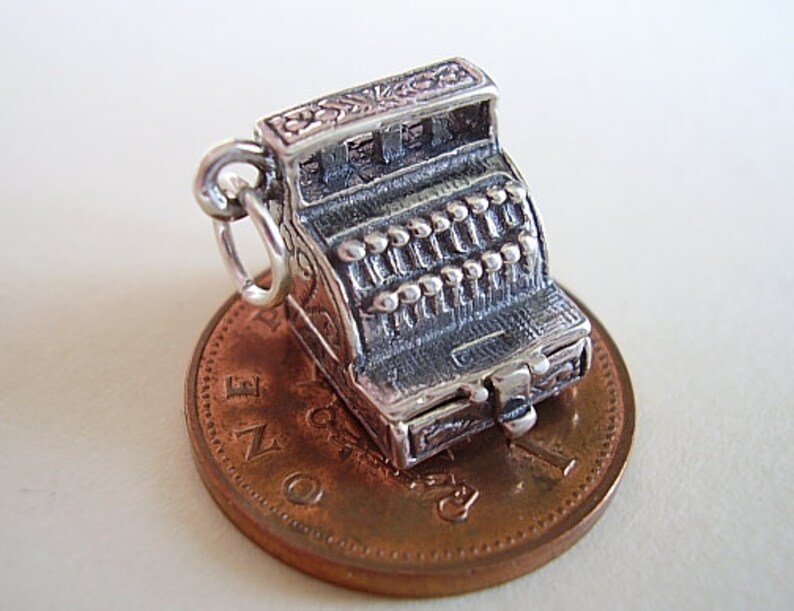 Sterling Silver Cash Register Till Opening Charm | Etsy