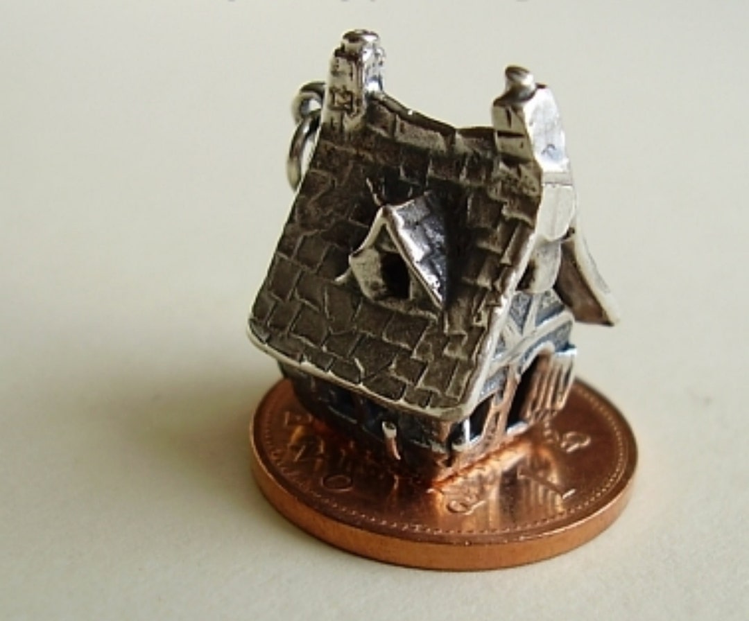 Sterling Silver Opening Halloween Haunted House Charm With Moving Ghost ...