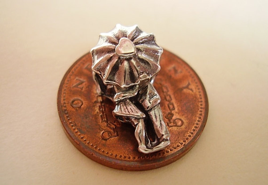 Sterling Silver Lovers in the Rain Opening Charm | Etsy