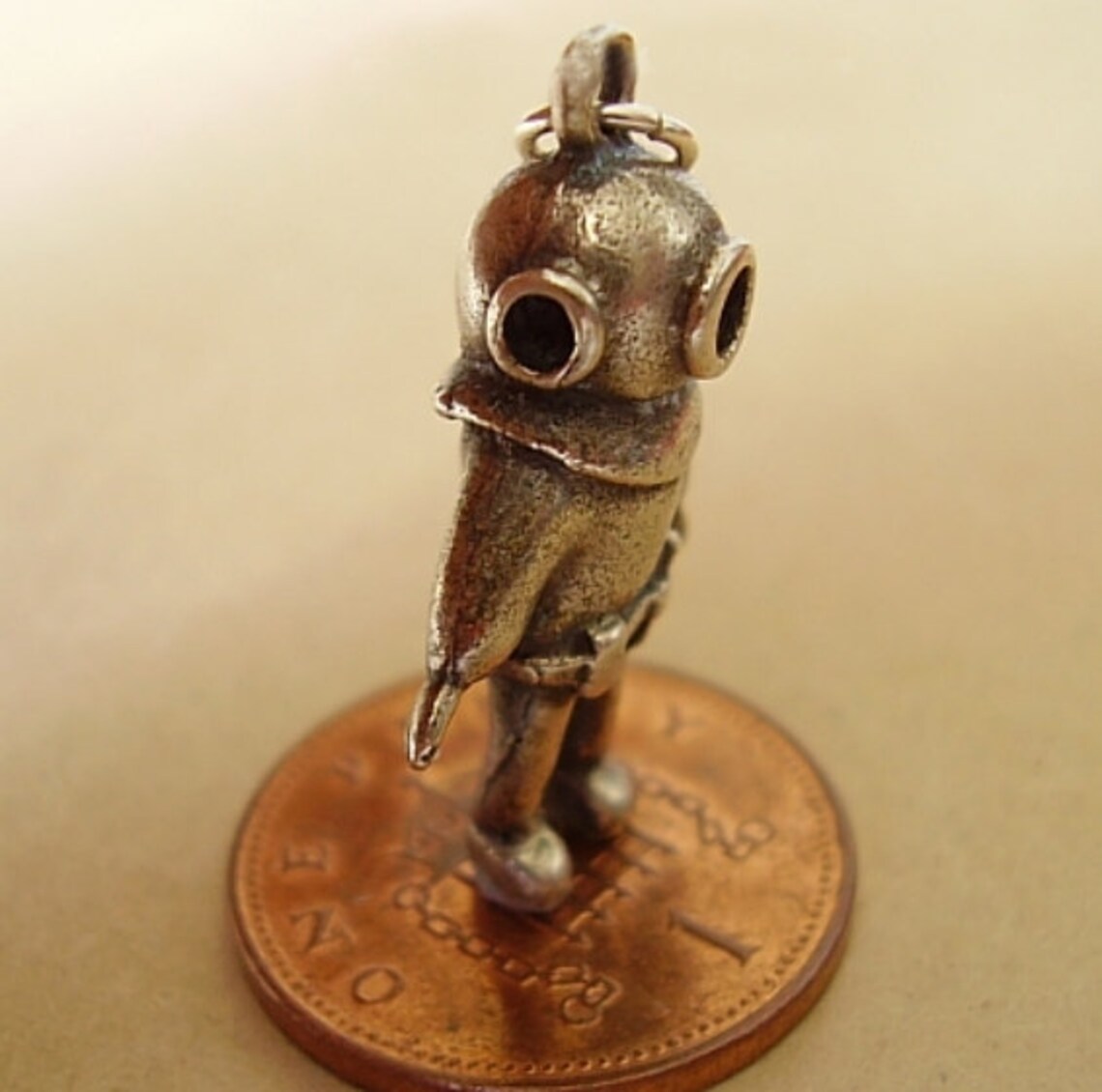 Sterling Silver Deep Sea Diver Charm - Etsy