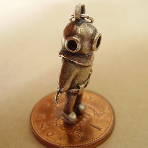 Sterling Silver Deep Sea Diver Charm - Etsy