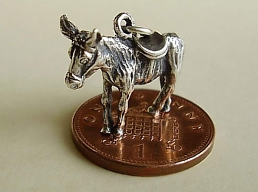 Sterling Silver Donkey Mule Charm - Etsy