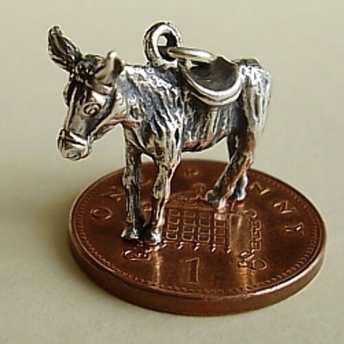 Sterling Silver Donkey Mule Charm | Etsy