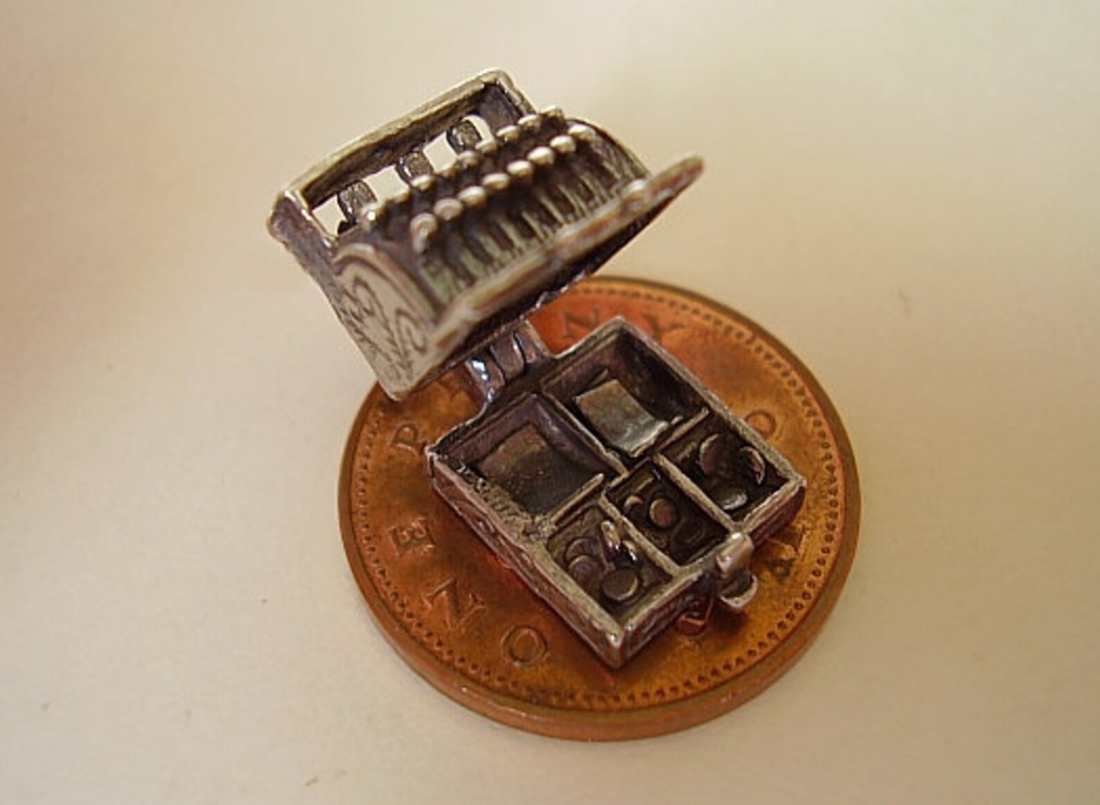 Sterling Silver Cash Register Till Opening Charm | Etsy