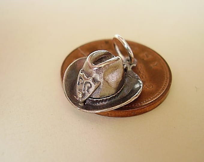 Stetson Cowboy Hat Revolver Hand Gun Opening Sterling Silver Charm - Etsy
