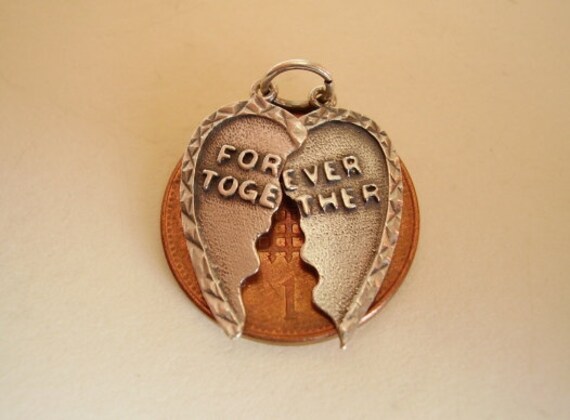 Sterling Silver Forever Together Heart Charm - Etsy
