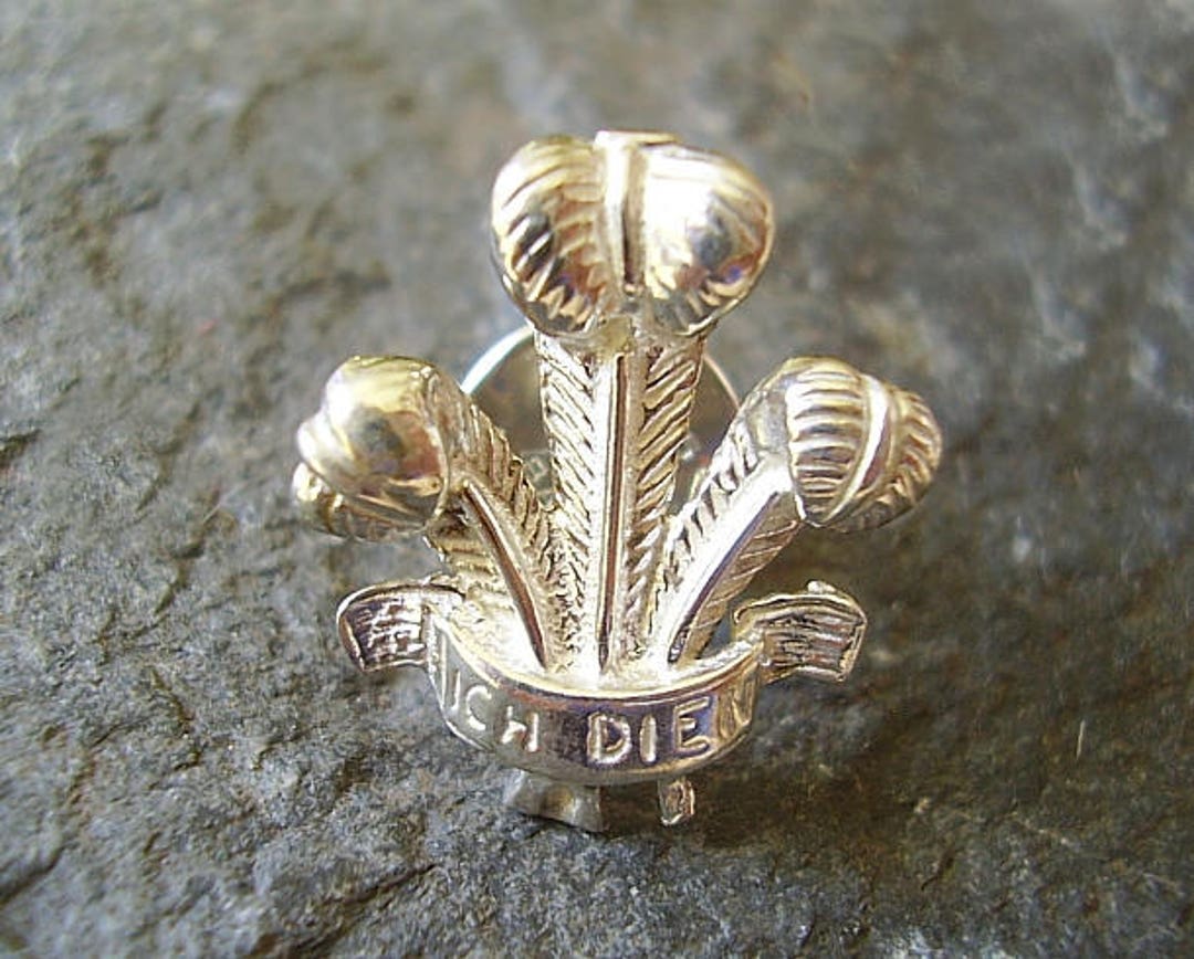 Prince of Wales Feathers Ich Dien Sterling Silver Tie Pin or Lapel ...