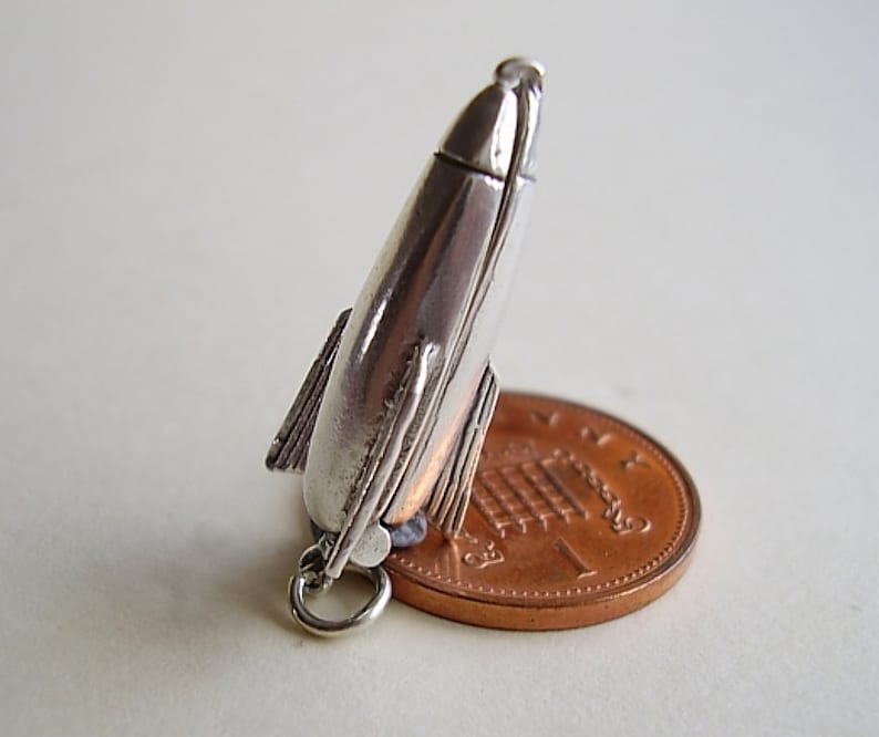 Sterling Silver Space Rocket - Astronaut Opening Charm - Etsy