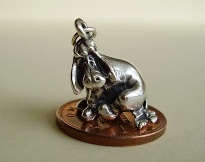 Sterling Silver Eeyore Charm - Etsy